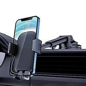 Car Phone Holder Mount [Military-Grade Suction & Stable Hook] Phone Mount for Car Windshield Dashboard Air Vent Universal Hands-Free Automobile Mounts Cell Phone Holder Fit for iPhone Smartphones