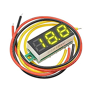 diymore 5PCS 0.28"Mini DC Voltmeter 3-Wire LED Display DC 0-100V Voltage Tester for 1-8s Lipo/Li-ion/LiMn/Li-Fe (White+Red+Yellow+Blue+Green)
