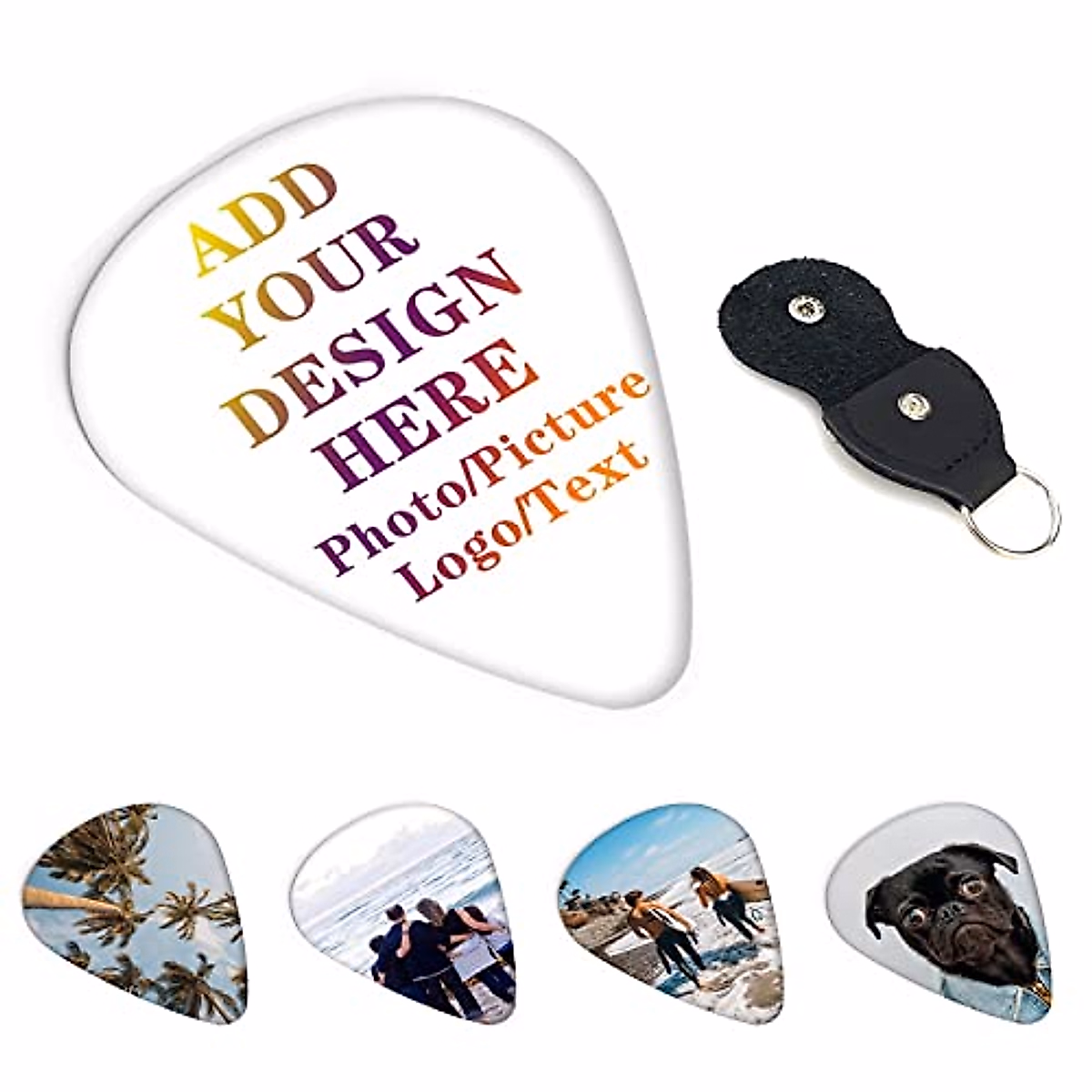6 Pack Custom Guitar Picks Personalized Your Own Name Text Picture Logo Guitar Pick Best Gifts for Guitar Players Dad Boyfriend Guitar Bass Ukuleles Accessories (0.71mm)