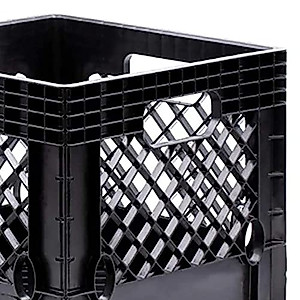 Juggernaut Storage 11" x 13" x 13" Black Milk Crate (Pack of 2)