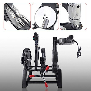 Lidhujnk 110V 2 Clamps Manual Pipe Fusion Welder PE HDPE PB PVC Piping Welding Machine, Pipe Hot Melt Welder 63-200mm