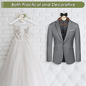 Bride Hanger, 2 Pack Wedding Hanger Bridal Hanger Bride Groom Hanger Personalized Name Tags, Dark Wood and White Wood Bridal Dress Hanger, Ideal Keepsake for Wedding Day Photos and Gift (Pink&White)