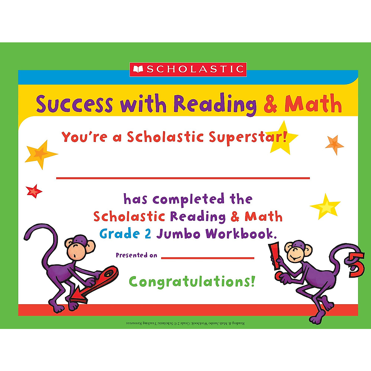 Scholastic Success with Reading and Math Jumbo Workbook