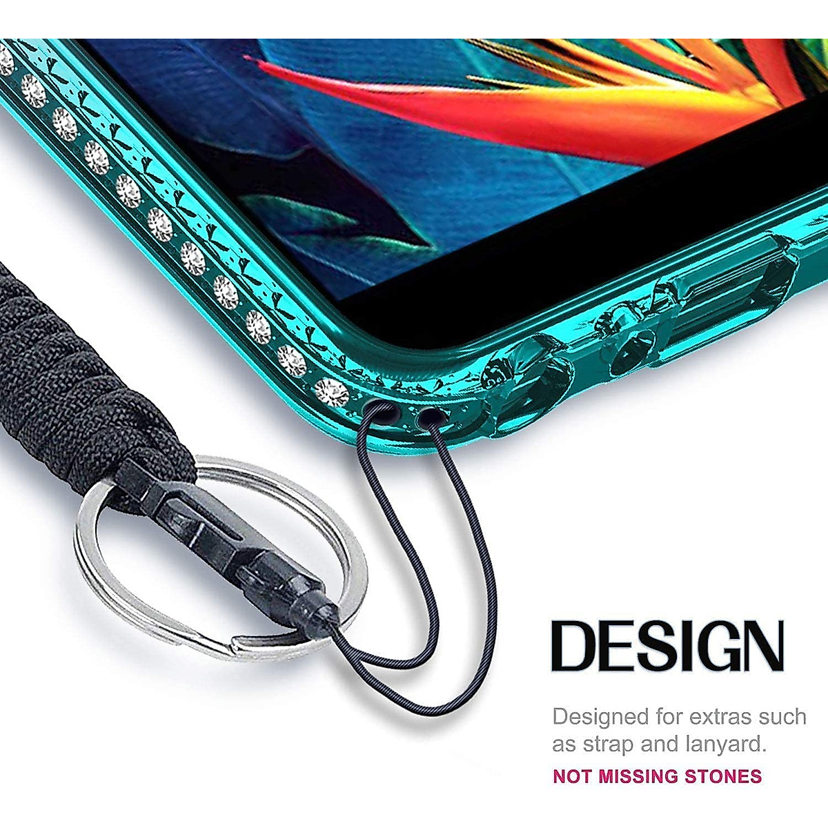 NGB Supremacy for Galaxy Note 10+ (Plus) Phone Case with Screen Protector (Flexible TPU), Ring Holder/Wrist Strap Lanyard, Glitter Floating Liquid Cute Case for Samsung Note 10 Plus Pink/Aqua