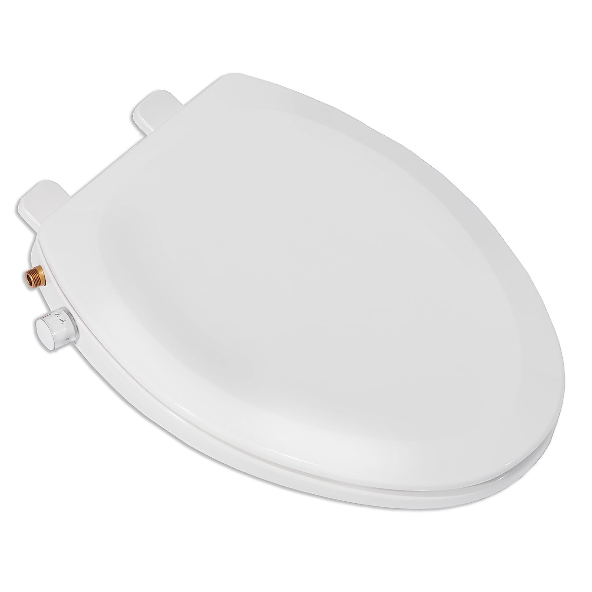 Ridgesun Bidet Toilet Seat Non-Electric Swash Ecoseat, Fits Elongated Toilets, White - Dual Nozzle System, Bidet with Easy Installation NO professional