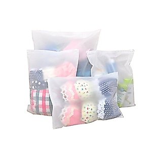 erioctry Waterproof Plastic Pouch Bag Organizer Packaging Bags Travel Storage Bag Luggage Shoes Cloth Suit Makeup Packing Pouch Bag Organizer Zip Seal Space Saving Bags (6-Pack of Different Sizes)