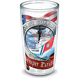 Tervis Coast Guard Boat Made in USA Double Walled Insulated Tumbler Cup Keeps Drinks Cold & Hot, 16oz, Unlidded