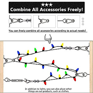 WAYSKA String Light Hanging Kit with 250 Ft Nylon Coated Stainless Steel 304 Wire Rope, String Light Cable with Turnbuckles and Hooks for Patio, Outdoor and Backyard Lighting Accessories