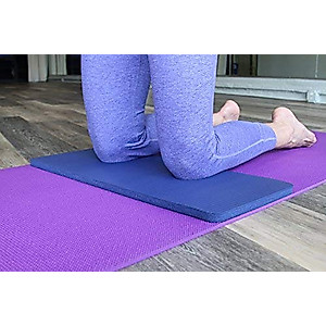 SukhaMat Yoga Knee Pad - NEW! 15mm (5/8") Thick - The best yoga knee pad for a pain free practice. Cushions pressure points. Complements your full-size yoga mat. (Dark Blue)