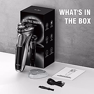 Shavers for Men Electric Razor Pubic Hair, Razors for Men Electric Shaver, Razor Men Electric Waterproof IPX7, Man Electric Shavers with Pop-Up Trimmer, 80000 power-1h Fast Charging-3D Floating Head