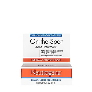 Neutrogena On-The-Spot Acne Treatment Gel with Benzoyl Peroxide - Gentle Face Acne Medicine for Acne Prone Skin, 0.75 oz