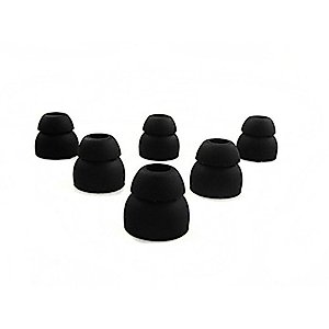 3 Pairs Black Double Flange Silicone Earbuds EarTips 5mm Connector for Beats by dre Powerbeats 2 Wireless Sennheiser IE6 IE7 IE8 Earphones