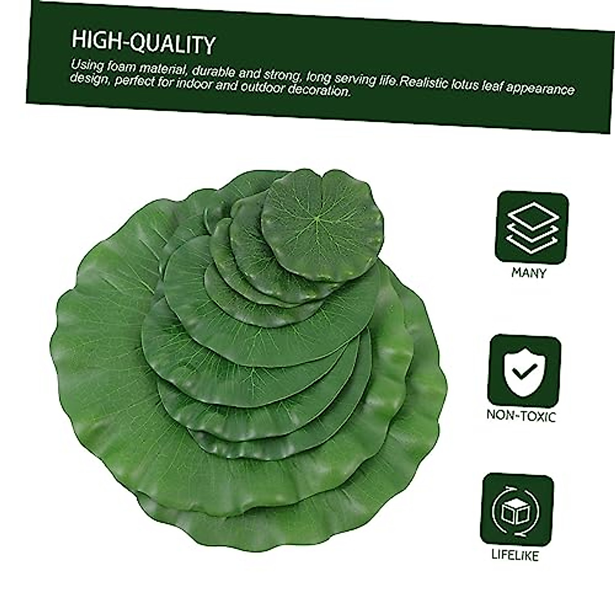DECHOUS Lily Pad 10pcs Fish Tank Simulated Lotus Leaf Faux Greenery Artificiales para Fake Plant Decor Water Flower Floating Foam Water s Pond Lilly Pad Garden Lotus Leaves