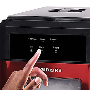 FRIGIDAIRE EFIC237 Countertop Crunchy Chewable Nugget Ice Maker, 44lbs per Day, Red Stainless