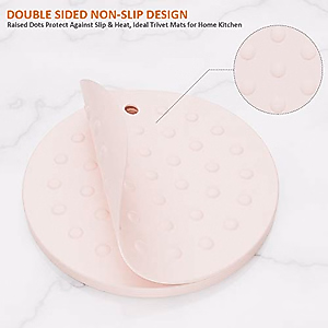 Silicone Trivet Mat Pot Holders, 5 Pack Heat Resistant Non-Slip Kitchen Trivets, Super Soft Flexible Easy to Wash and Dry, Perfect for Hot Pots and Pans, Dining Table and Countertop, Jar Opener