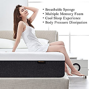 MICOOLS King Mattress,10 Inch Deluxe Comfort Memory Foam Mattress,CertiPUR-US, Multi-Layered Foam,Supporting Body Weight,Comfort and Relieve Pressure (King（80 x 76 x 10 Inch）)