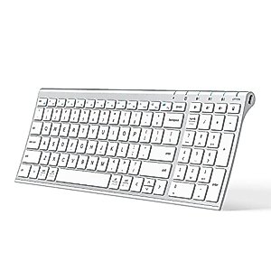 iClever BK10 Bluetooth Keyboard, Wireless Bluetooth Keyboard, Rechargeable Bluetooth 5.1 Multi Device Keyboard with Number Pad Full Size Stable Connection for Mac, Windows, iOS, Android, Laptop