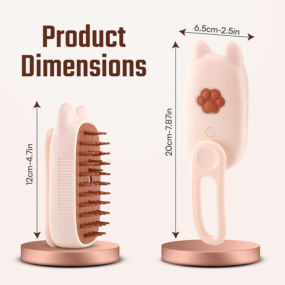 Cat Steam Brush - 2024 New Rechargeable 3-in-1 Hair Comb Self-Cleaning Pet Grooming Tool for Long and Short Hair Cats and Dogs, with Steamy Massage Shedding Relief