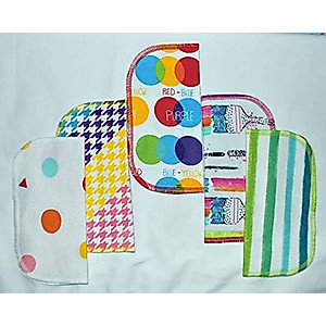 2 Ply Printed Flannel 8x8 Inches Set of 5 Color Me Happy