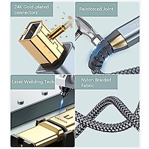 USB-B to USB-C/A Printer Cable 2-in-1 [2-Pack, 10FT] USB C MIDI Cable Nylon Braid High-Speed Printer Cord for MacBook Pro/Air, Casio Digital Piano MIDI Controller, HP Canon Dell Epson Brother Samsung