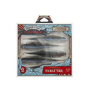 Catch Co 10,000 Fish Yoto Worm Soft Plastic Creature Bait Fishing Lure Watermelon Red Flake 4.75"