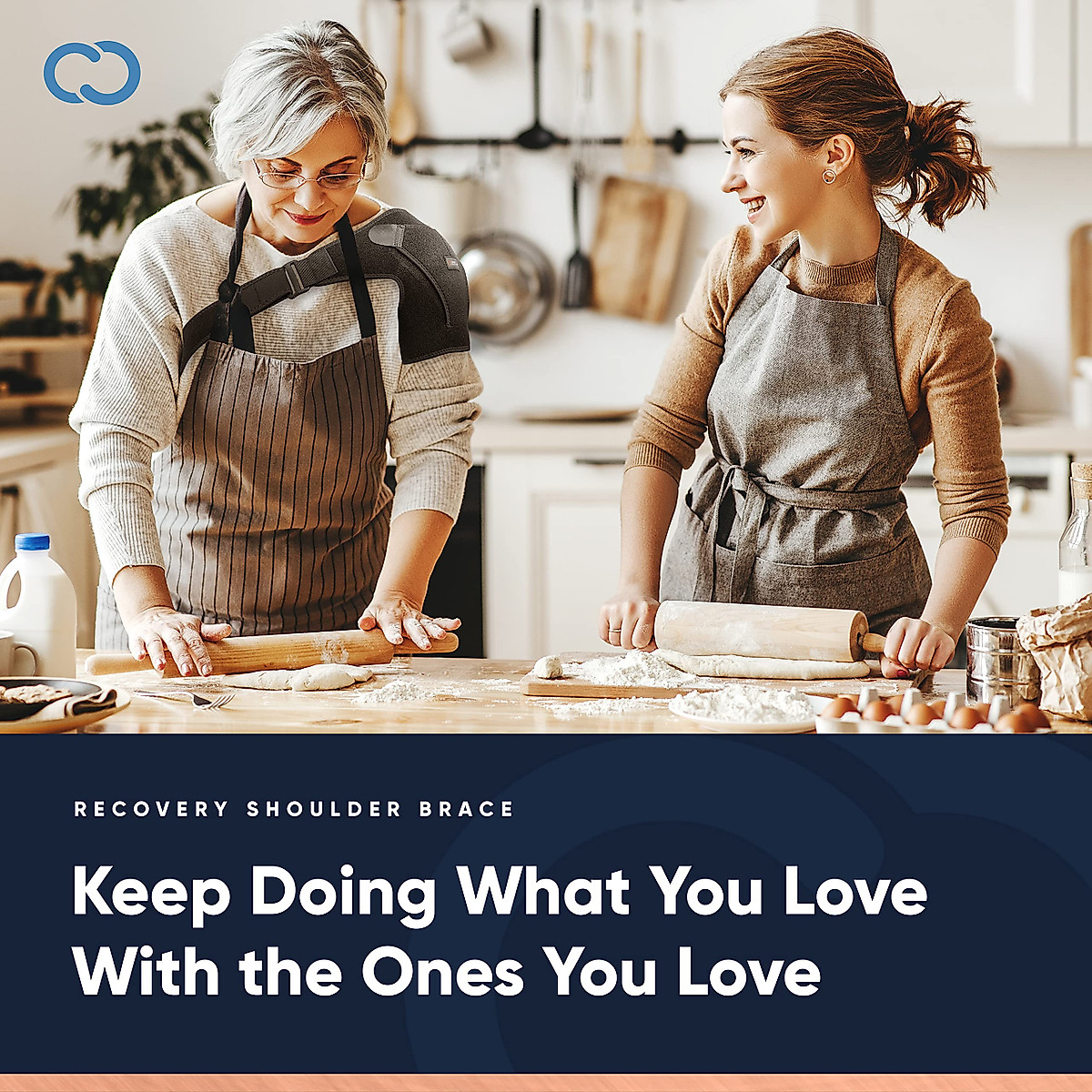 Copper Compression Recovery Shoulder Brace - Immobilizer for Torn Rotator Cuff, AC Joint Pain Relief, Dislocation, Arm Stability, Injuries, Tears - Adjustable Fits Men, Women - Black - One Size