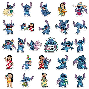 Disney Stitch Stickers Waterproof Vinyl Scrapbook Stickers Car Motorcycle Bicycle Luggage Decal 50pcs Pack (Stitch)