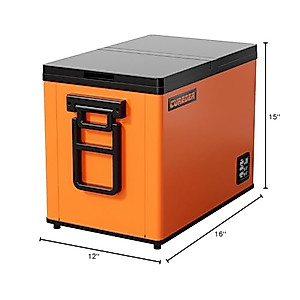 cureder 12 Volt Refrigerator Dual Zone - 55 Liter(58qt) Car and RV Portable Refrigerator with 12V DC and 110-240V AC Options - Ideal Portable Fridge with Compressor for Camping and Road Trips