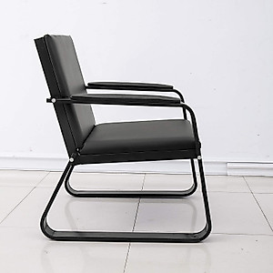 walnest 3PCS 5 Seats Office Reception Chair Set PU Leather Waiting Room Bench Visitor Guest Sofa Airport Clinic 2x1-seat and 1x3-seat