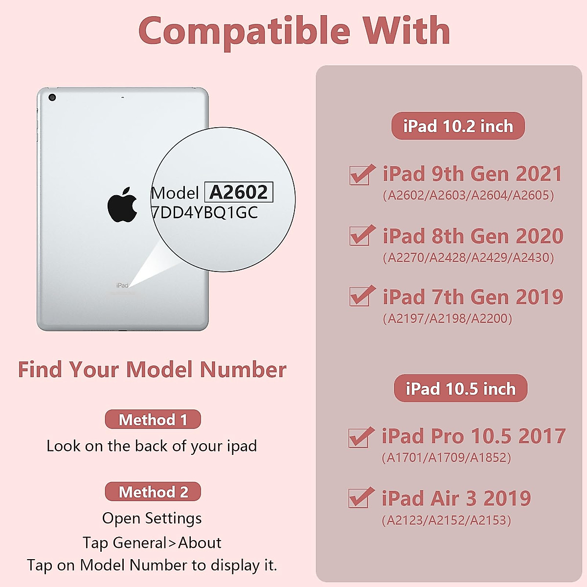 FUWANG Keyboard Case for iPad 9th Generation 10.2 inch 2021 - Detachable 7 Colors Backlit Stand Folio Keyboard Cover for iPad 8th Gen/7th Gen/iPad Pro 10.5"/iPad Air 3rd Gen, with Pencil Holder