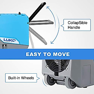 180 Pints Commercial Dehumidifiers for Basement, with Pump Drain Hose for Warehouse&Job Sites, Large Capacity Rotational Molded Portable Crawl Space Dehumidifier for Efficient Water Damage Restoration