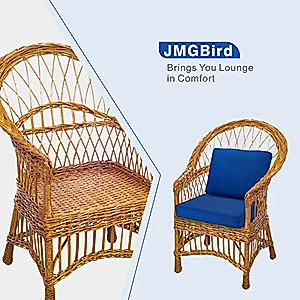 JMGBird Outdoor Seat/Back Chair Cushion Tufted Pillow, Indoor Deep Seat Chair Cushion Set 22"x22"