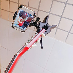 Combo Camera and Cell Phone Music Mount - Ukelele Guitar Headstock Mobile Phone Clamp Clip Mount for Smartphones and Gopro Action Cameras ~ Close Up Home Recording - Work for Any Microphone Stands