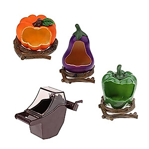 homozy 2 x Pumpkin and Pepper Shape Food & Water Bird Cup, Plastic Feeding Dish Feeder for Parrot Macaw African Greys Budgies Parakeet Cockatiels