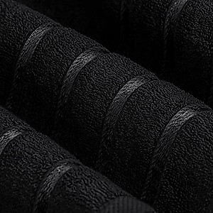 Utopia Towels 4 Pack Premium Viscose Oversized Bath Towels Set, 100% Ring Spun Cotton (27 x 54 Inches) Highly Absorbent, Quick Drying Shower Towels for Bathroom, Spa, Hotel and Travel (Black)