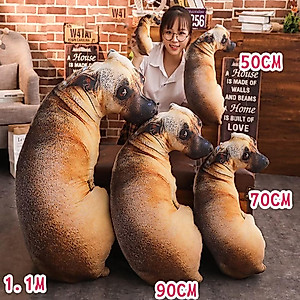 Dog Pillow 3D Simulation Dog Shaped Pillow,19.7" Funny Shiba Inu Plush Pillow Dog Stuffed Animal Pillow Chair Cushion for Hoom Decor (A)