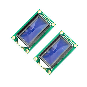 Comimark 2Pcs Blue 0802 LCD 8x2 Character LCD Display Module 5V LCM for Arduino Raspberry