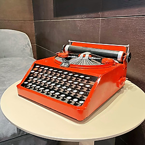TRABEATOGA Typewriter Model Vintage Tin Antique Retro Manual Typewriter Model Ornament Collectible Figurine Photo Prop for Home Decor 11.6'' Long