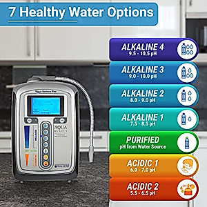 Aqua Ionizer Deluxe 5.0 | Water Ionizer | 7 Water Settings | Home Alkaline Water Filtration System | Produces pH 4.5-10.5 Alkaline Water | Up to -600mV ORP | 4000 Liters Per Filter