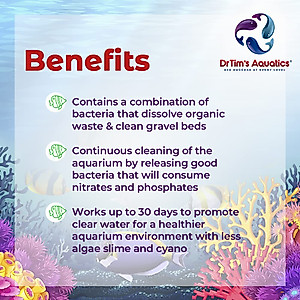 DrTim's Aquatics Reef Safe Waste-Away Time Release Gel – Natural Fish Tank & Aquarium Leave-in Waste Management Solution for Dissolving Cleaning Organic Sludge - 2 Pack Treats 200 gal