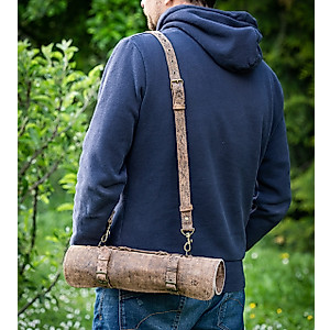 Knife Roll Bag Genuine Leather – knife case for Chefs 7 slots – Leather Knife with handle and strap Frank (Brown-Antique)