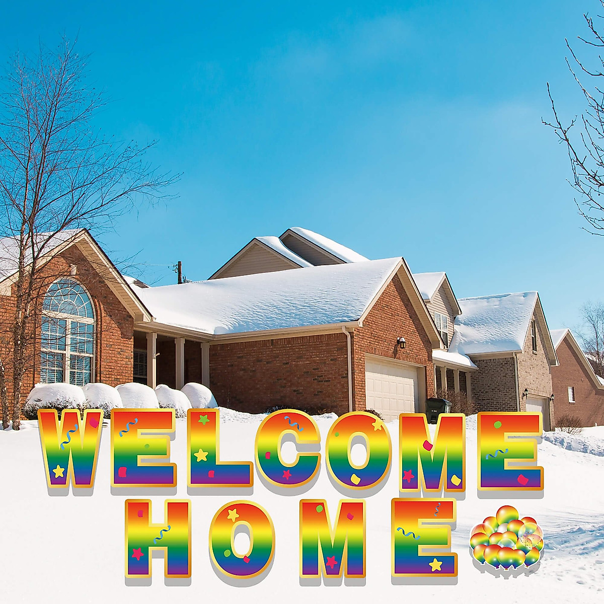 Welcome Home Yard Sign with Stakes – Outdoor Welcome Home Decorations Suitable for Family Party Supplies – Set of 12