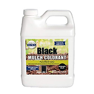 MulchWorx Black Mulch Color Concentrate- Quart - Treats 2,800 Sq. Ft. - Pure Midnight Black Mulch Dye Spray