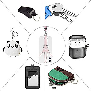 takyu Universal Phone Lanyard Leash with Ring Holder, Adjustable Phone Strap Loop Holder (Pink)