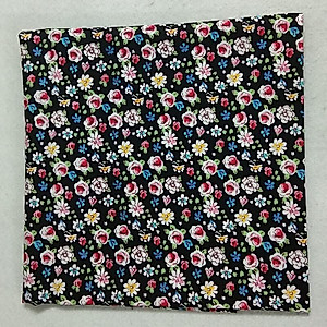 PUMCRAFT Sewing Fabric 100% Plain Cotton Poplin Black Colorful Flower and Navy Blue FlowerPrinted Cotton Poplin Fabric 50x140cm Tree Fabric Patchwork - 50cm - 140cm Fabric Patchwork Craft