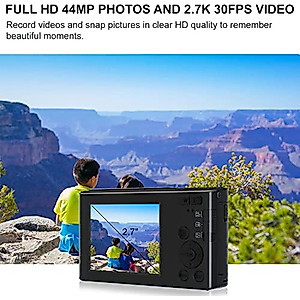 eDealz 44MP Digital Camera Compact Point and Shoot Camera with 32GB SD Card, 16X Digital Zoom, Kids Camera 2.4 Inch Screen, Vlogging Camera for Teens Students Boys Girls Seniors (Black)