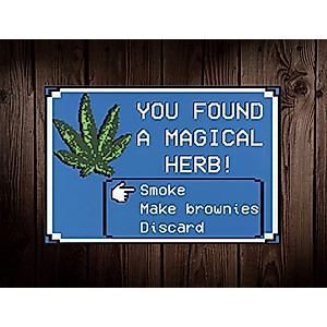 You Found A Magical Herb 3x2 Feet Funny Area Rug Indoor Welcome Mat Doormat 420 Friendly Magic Weed RPG Pixel Art 8 Bit Retro Gamer Accent Rug