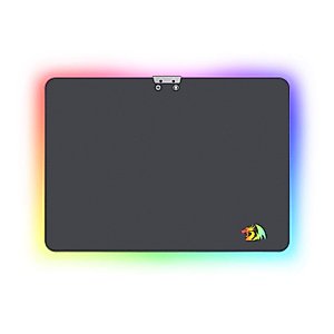 Redragon P010 Gaming Mouse Pad, RGB LED Lighting Effects, Wired, Hard Non-Slip Rubber Low Friction Surface Mouse Mat for MMO Computer Windows PC Gamers (13.8 x 9.8 Inch)