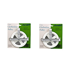 2 Piece Set Clothesline Pulley Weather Resistant 5 Inch Aluminum Axle Rustproof Deep Groove for Outdoor Laundry Drying Line Pulley for Clothes, Coats, Blankets, and More