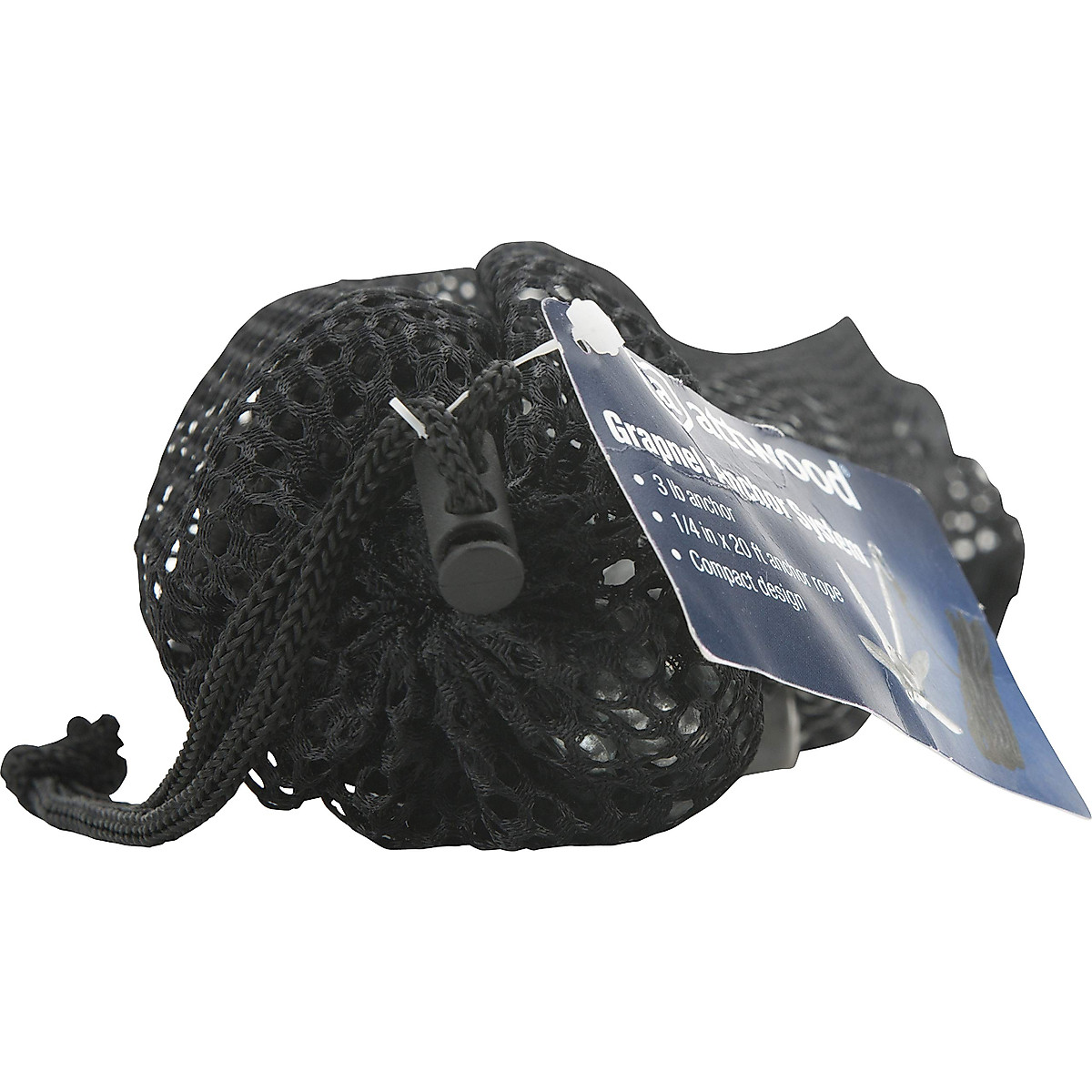 Attwood 11959-1 Universal 3 lb Marine Grapnel Folding Anchor with 20-Foot MFP Rope and Mesh Storage Bag